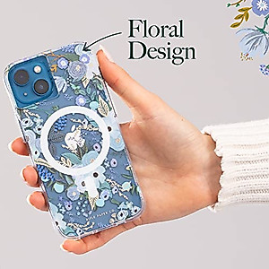 Rifle Paper Co. iPhone 13 Pro Case - 10ft Drop Protection - Compatible with MagSafe & Wireless Charging - Floral 6.1" Case for iPhone 13 Pro, Anti Scratch Shock Absorbing Materials - Garden Party Blue