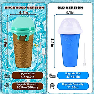 Slushie Maker Cup, TIKTOK Slushy Cup Magic Quick Frozen Smoothies Cup, 500ml Slushie Cup Homemade Milk Shake Ice Cream Maker Cooling Cup DIY for Family (Coffee)