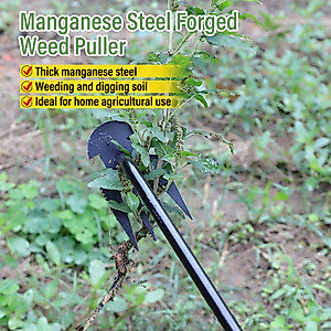 SIXCAR Weeding Tools,Portable Garden Weeder Tool,2024 New Manganese Steel Weed Puller,for Hand Weeder for Vegetable Gardening Backyard Farm Planting & Uprooting Weeding Tool (Rubber 4-Tooth)