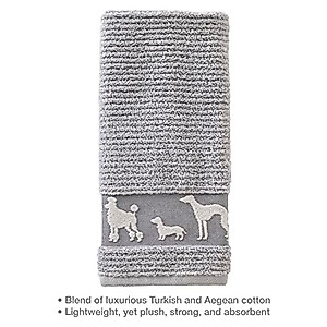 SKL Home Vern Yip Dog Daze Hand Towel Set, Gray 2 Count
