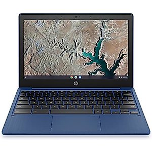 HP Chromebook 11.6-inch HD Screen Laptop, MediaTek MT8183, 4 GB RAM, 64 GB eMMC, Google Chrome OS, USB-C Port, Camera, Small Size Netbook Computer (11a-na0090nr, 2022, Indigo Blue) (Renewed)