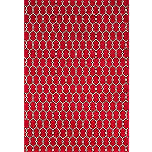 Momeni Rugs , Baja Collection Contemporary Indoor & Outdoor Area Rug, Easy to Clean, UV protected & Fade Resistant, 2'3" x 4'6", Red