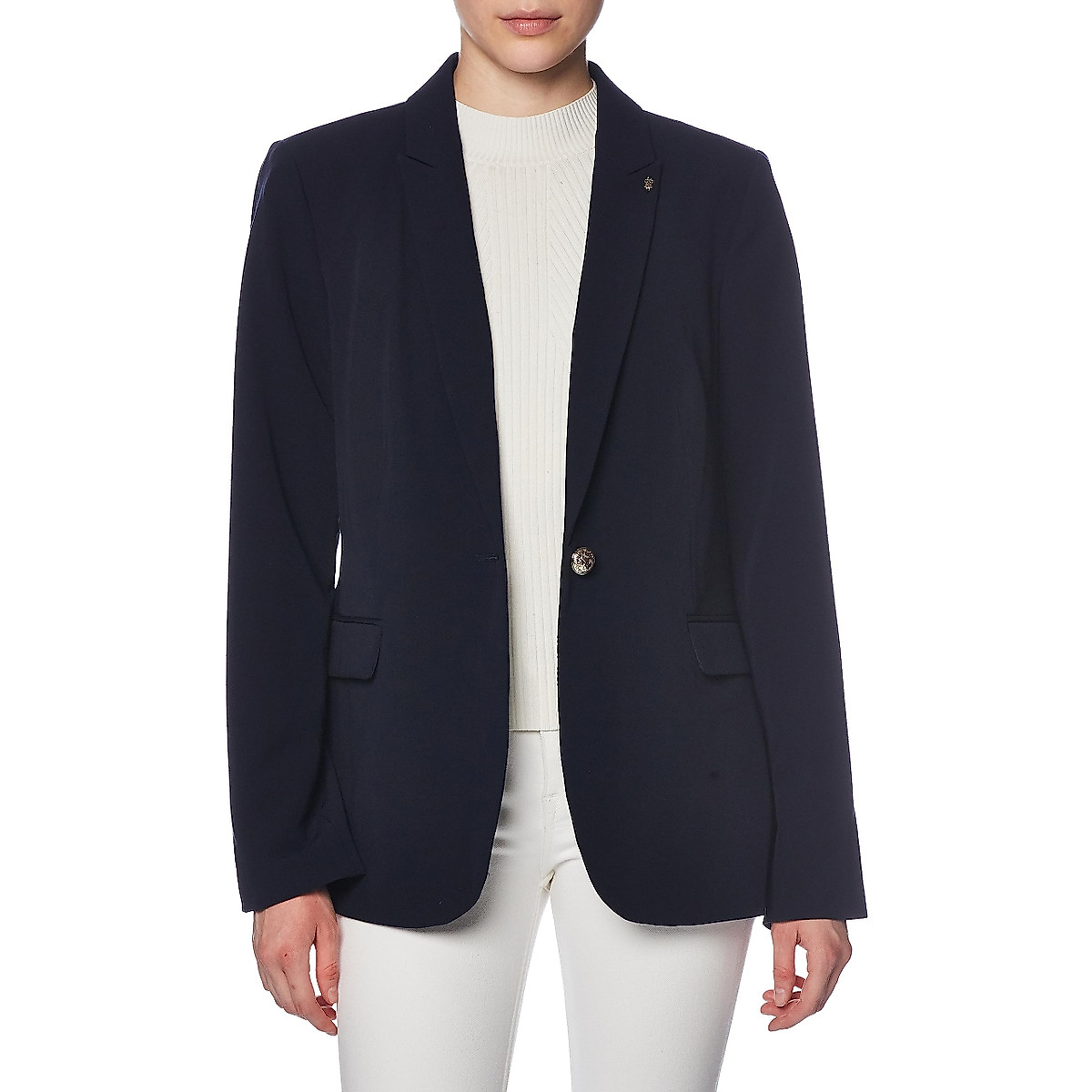 Tommy Hilfiger Women's Blazer – Business Jacket with Flattering Fit and Single-Button Closure, Deep Midnight, 16