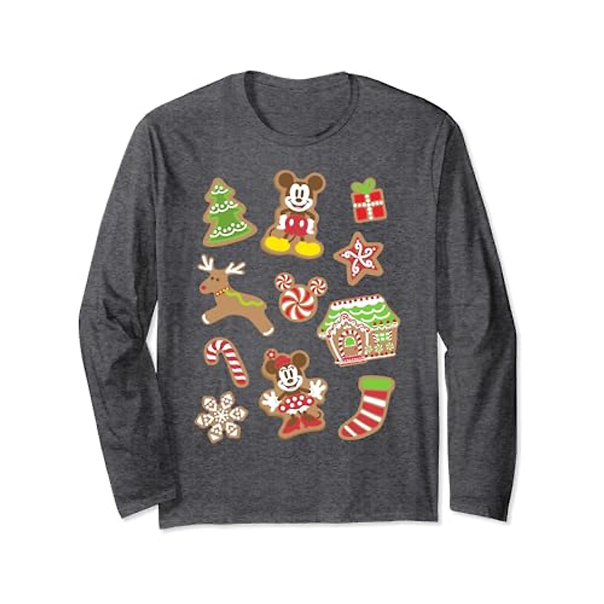 Disney Mickey And Minnie Christmas Gingerbread Cookies Long Sleeve T-Shirt
