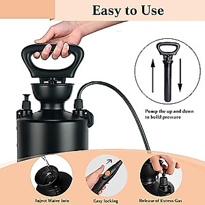 XXXFLOWER 2.1 Gallon Pump Pressure Sprayer, Portable, 8L Pressurized Lawn & Garden Water Spray Bottle with Adjustable Shoulder Strap, Pressure Relief Valve, for Yard Lawn Weeds Plants（Black