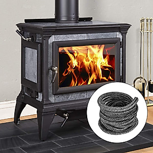 Stanbroil Wood Stove Gasket, 1/4" x 84" Graphite Impregnated Fiberglass Rope Seal and High-Temperature Cement Gasket Replacement for Wood Stoves Door