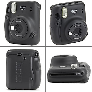 Fujifilm Instax Mini 11 Instant Camera + Instax Mini Twin Pack Film + Hanging Frames + Plastic Frames + Case + Close Up Filters - All Inclusive Bundle! (Charcoal Grey)