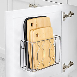 YQh Wall Mount Kitchen Wrap Organizer Rack, Kitchen Wrap Organizer Rack, Mounts to Solid Cabinet Doors or Walls, Tall Basket Door Mount Cabinet Organizer
