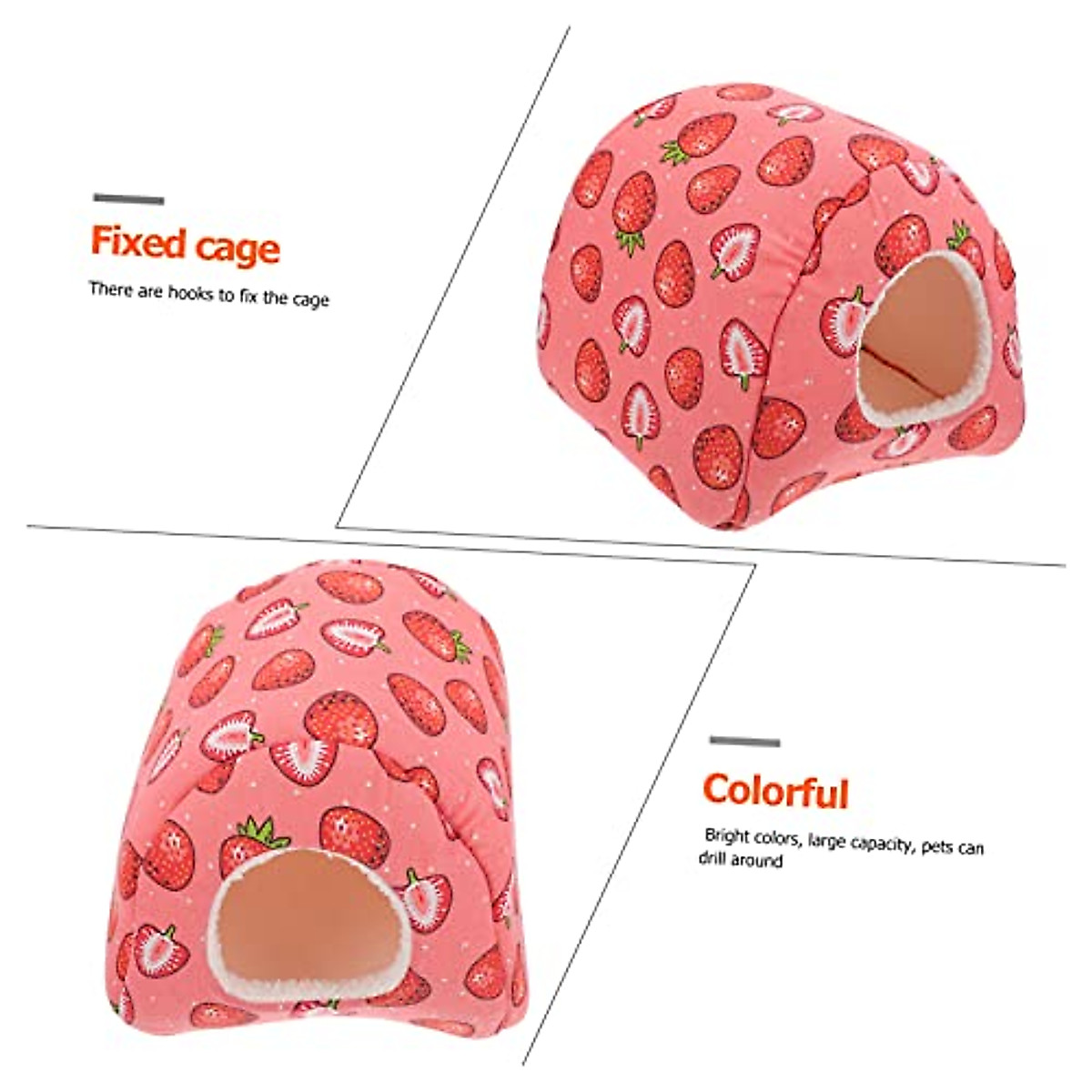 BCOATH Plush Hamster House 1pc Hamster Hamster Stuffed Hamster Hamster Hut Guinea Pigs Hide- Out Warm Guinea Pigs Bed Cloth Hamster Bed Hamster House Cloth Pink Keep Warm