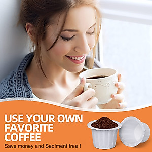 200 Count Fanativita K Cup Coffee Filters Disposable for Keurig Single Cup, Compatible with All Reusable K Cups (White)