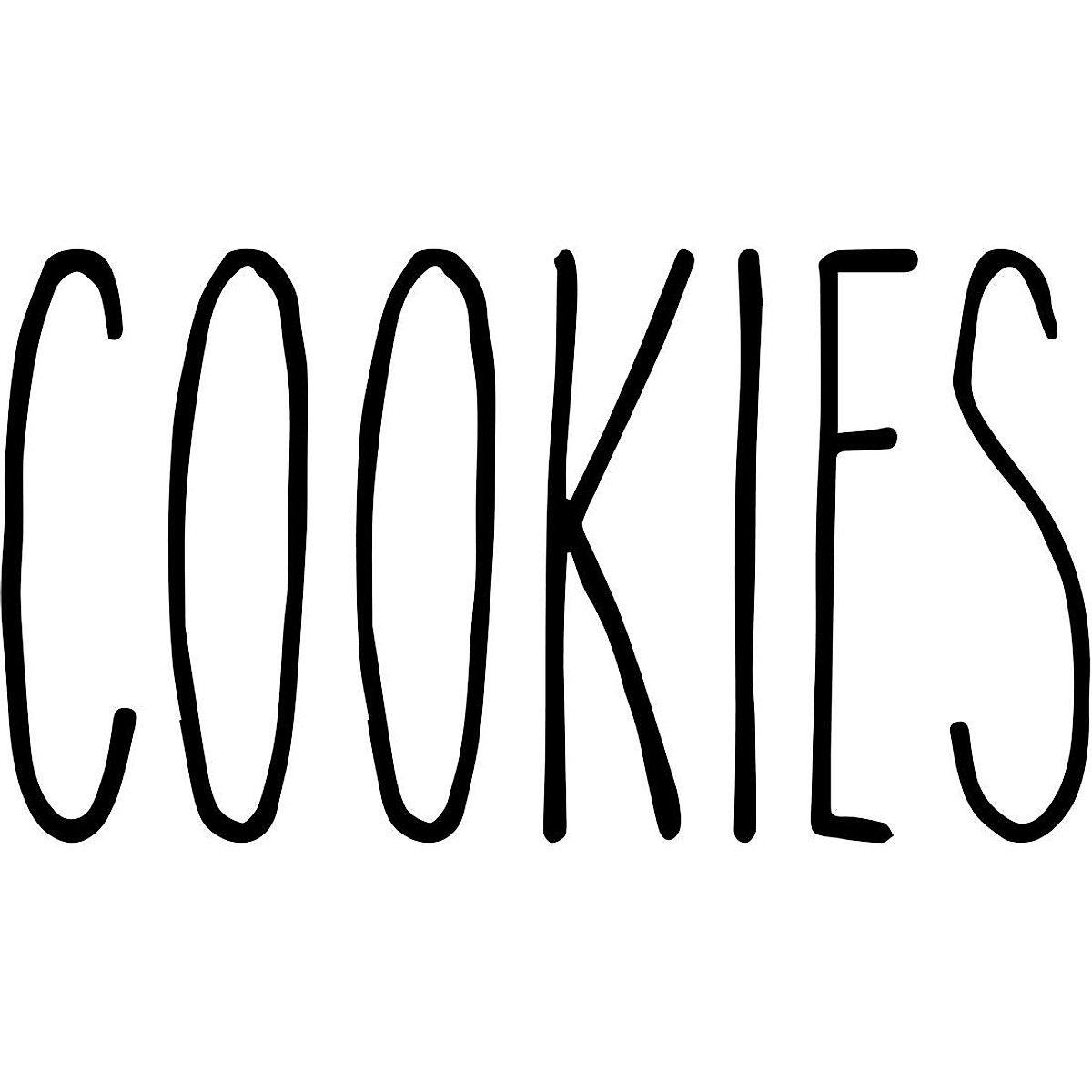 Vinyl Sticker Decal for Dishware Variety of Words to Choose From (Sticker Only) (Cookies)