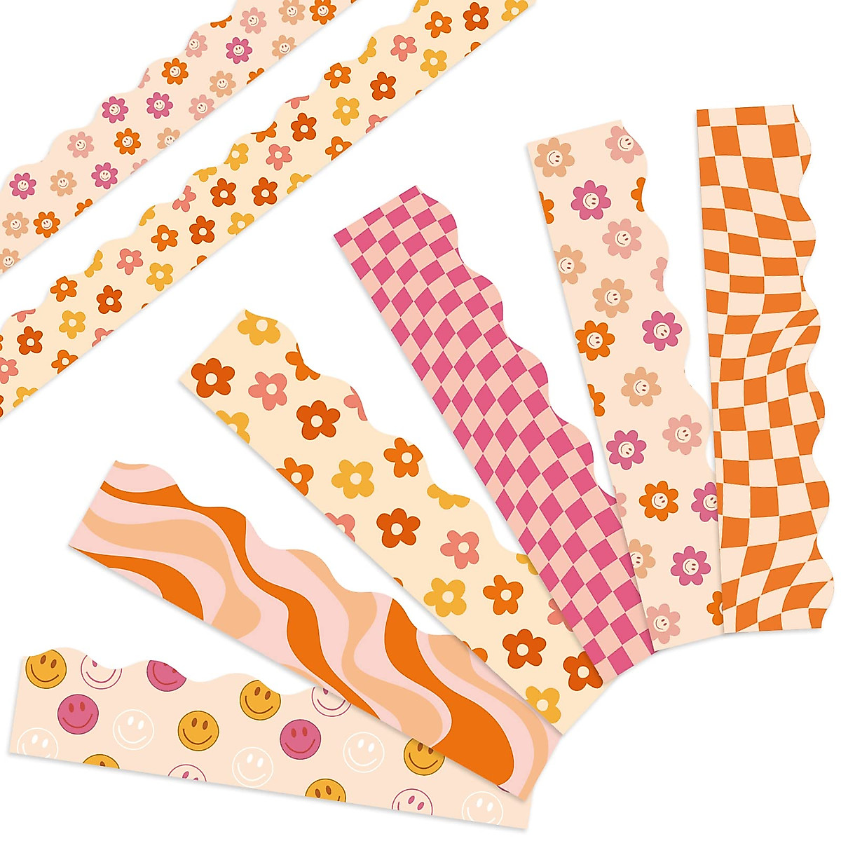 Whaline Boho Bulletin Borders 82Ft Retro 70s Classroom Decor