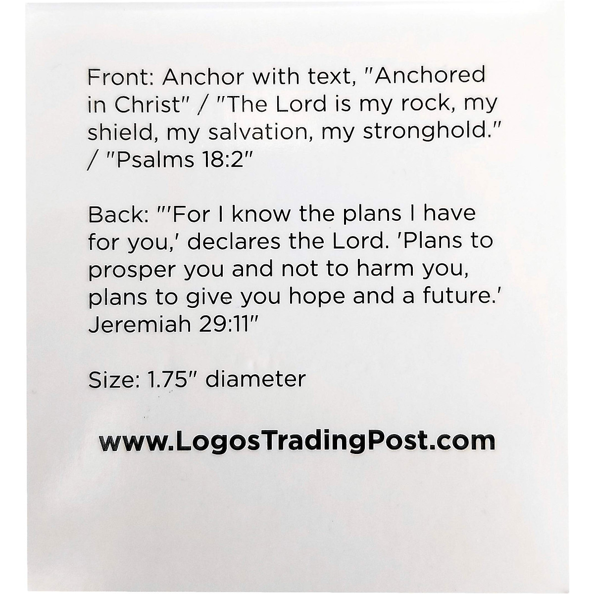 Anchored in Christ, The Lord is My Rock, I Know The Plans I Have for You, Antique Gold Plated Challenge Coin, Jeremiah 29:11 Graduation Gift