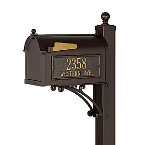 Whitehall Products Deluxe Mailbox Package, Aluminum, French Bronze