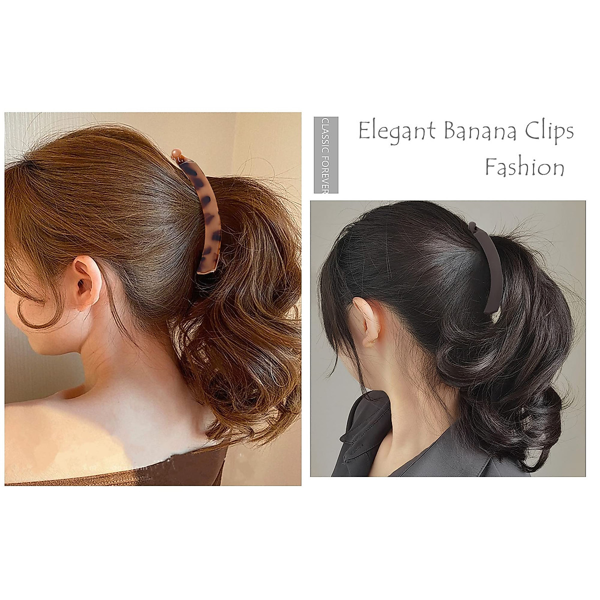 6 Pieces Banana Hair Clips for Women,Cute Banana Clip for Thin Fine Thick hair,Non Slip Banana Claw Clips