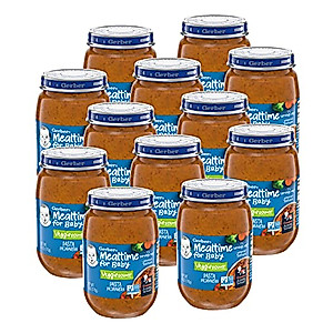 Gerber 3rd Foods Mealtime for Baby Veggie Power Baby Food Jar, Pasta Primavera, Non-GMO Project Verified Baby Food for Crawlers, 6-Ounce Glass Jar (Pack of 12)