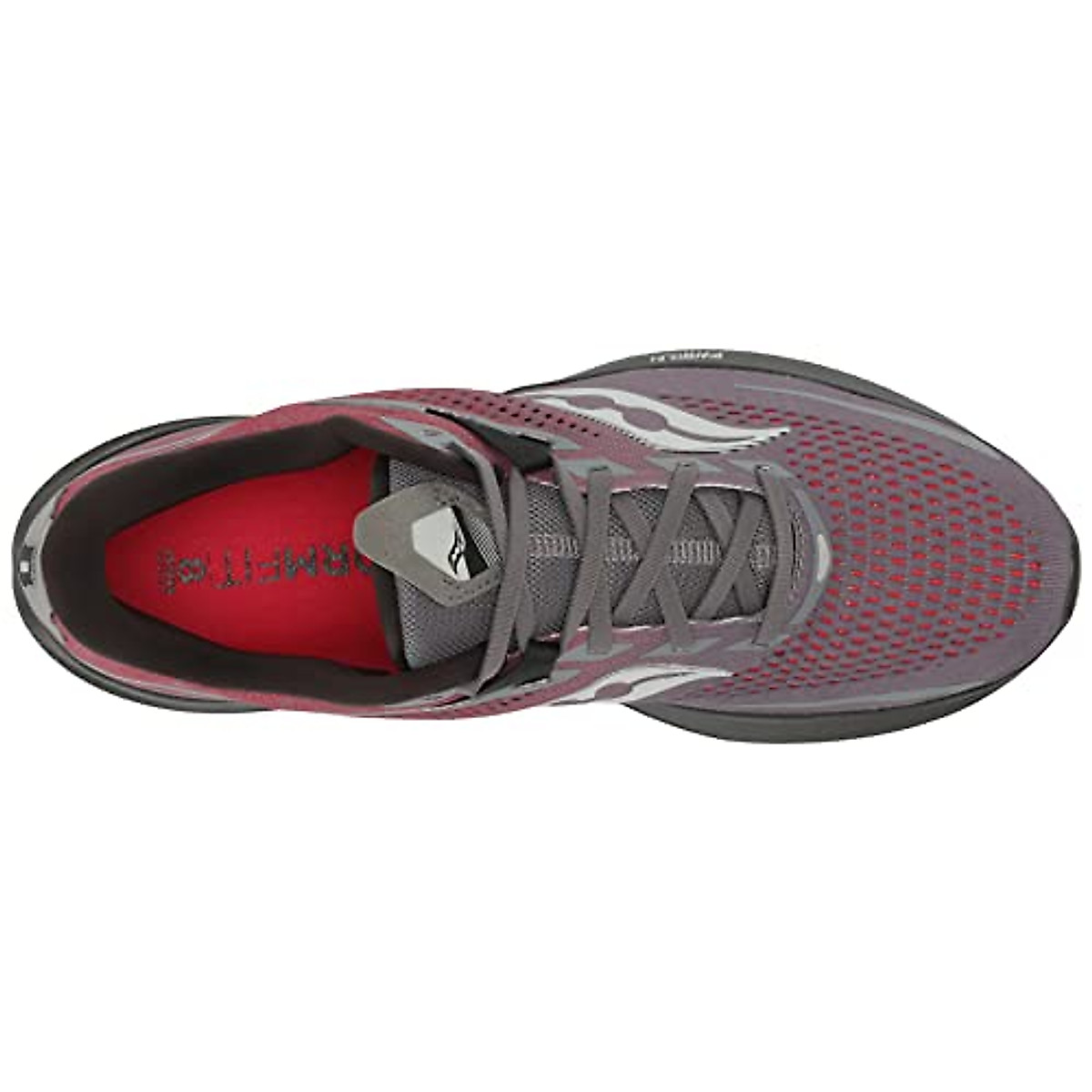 Saucony Men's Ride 15 Running Shoe, Charcoal/RED, 12.5