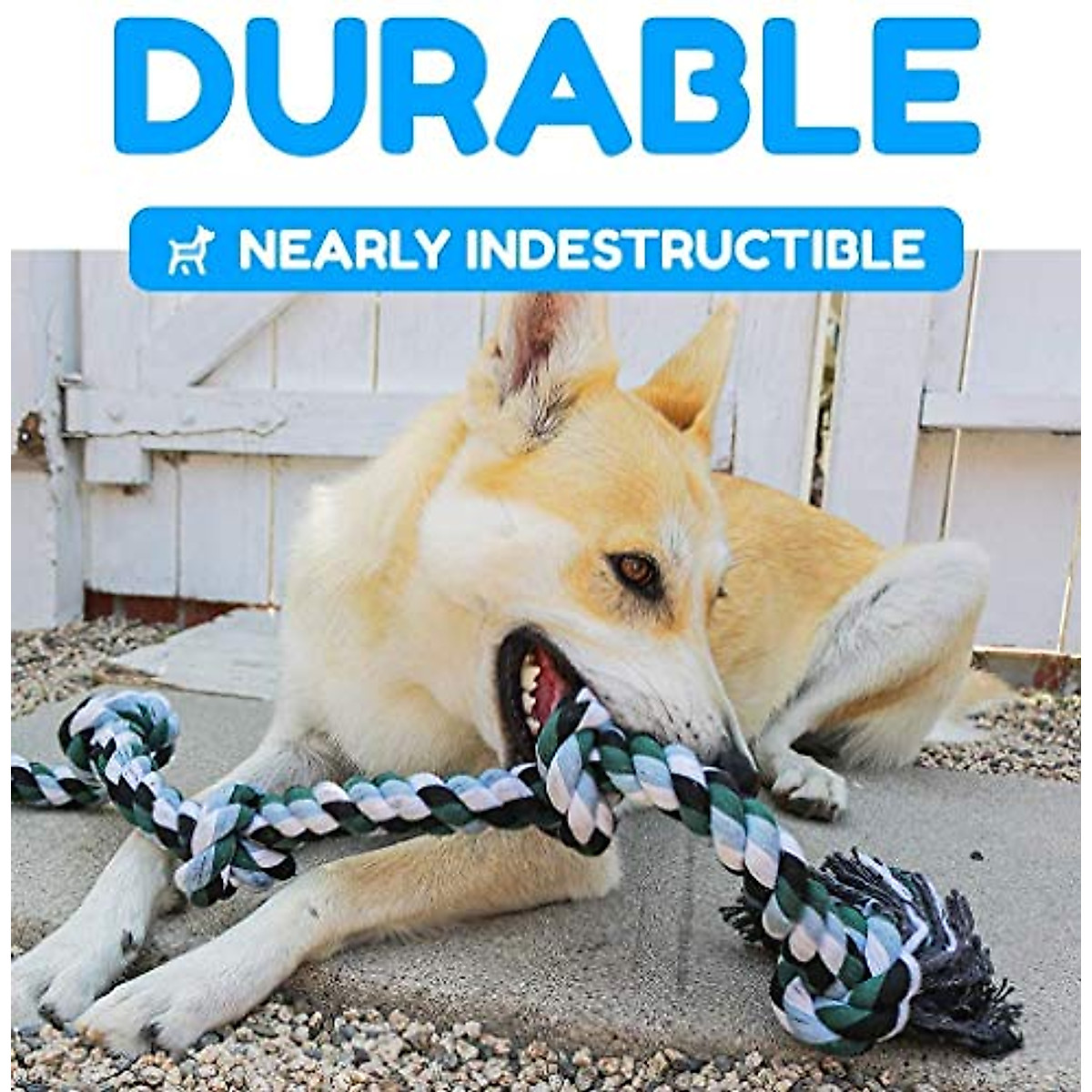 Giant Dog Rope Toys for Extra Large Dogs - 42 Inch, 6 Knot Tough Rope Chew Toys for Large Dogs - Benefits Non-Profit Animal Rescue - Indestructible Dog Toy for Aggressive Chewers and Large Dog Breeds