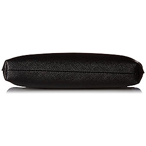 Calvin Klein Hayden Key Item Saffiano Top Zip Chain Crossbody Purse, Black/Silver