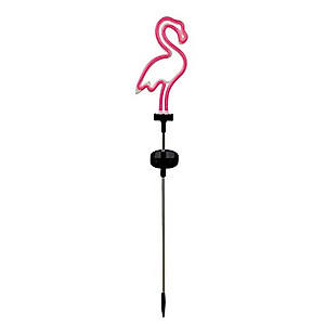 Pink Flamingo Solar Garden Stake Light, 1 Pack Outdoor Solar Pathway Light for Lawn Patio Yard Walkway, Neon Pink Lighting (30" Height)