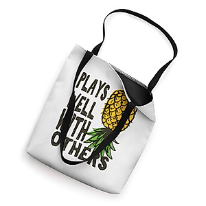 Swinger Couples Plays Well With Others Upside Down Pineapple Tote Bag