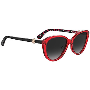 Kate Spade New York Women's Visalia/G/S Cat Eye Sunglasses, Red, 55mm, 16mm