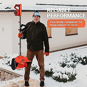 VOLTASK Cordless Snow Shovel, 20V | 12-Inch | 4-Ah Cordless Snow Blower, Battery Snow Blower with Battery Compartment Cover & Adjustable Front Handle (4-Ah Battery & Quick Charger Included), SS-20D