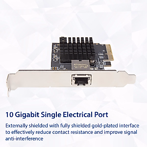 1 Port 10 Gigabit Ethernet Network Card - PCIe x4 10Gb 10GBASE-T NIC AQTION AQC107-10Gbps Ethernet PCI-Express x4 Adapter SD-PEX24055