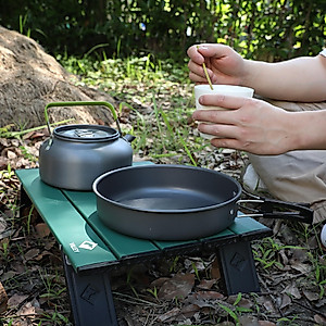 VILLEY Portable Mini Folding Beach Table, Ultralight Aluminum Side Table with Carry Bag for Camping, Picnics, and Outdoor Activities - Green