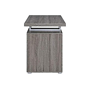 Coaster Home Furnishings Brennan Modern 3 Drawer Home Office Writing Computer Desk Silver Metal Frame Weathered Gray