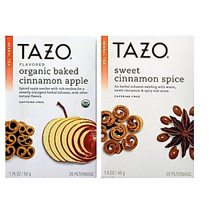 Tazo Herbal Spiced Tea Bundle: 1 Organic Baked Cinnamon Apple, 1 Sweet Cinnamon Spice (2 Items)