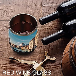 OPTKSNCU 304 Stainless Steel Insulated Cup with Lid, Venice View Print Durable, And Easy to Clean – Ideal for Home, Office, And Gift Giving