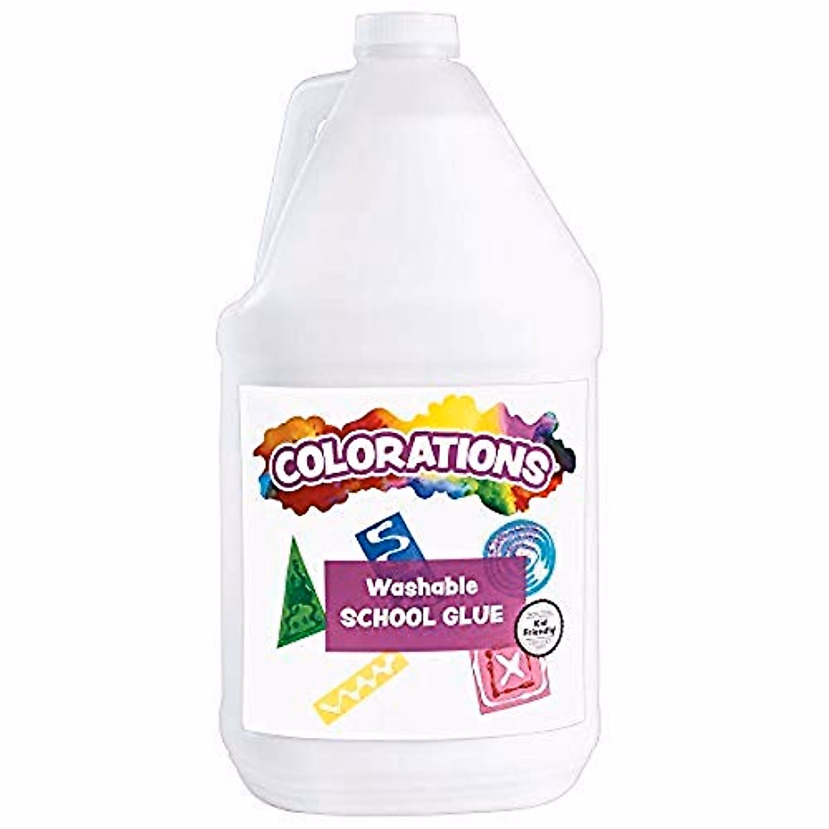 Colorations Washable White Glue, 1 gallon, Dries Clear, Gluing, Crafts, School Glue, Home Glue, Office Glue, Craft Projects, Washable Glue, Non Toxic Glue, Homeschool, Home School Use