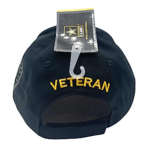 US Army Official Licensed Premium Quality Military Baseball Cap (US, Alpha, One Size, Black (Veteran Square Logo))