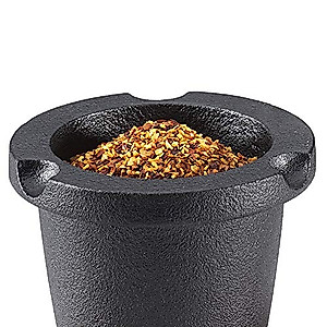 Zassenhaus Cast Iron Spice Grinding Set with Beech Wood Lid, 3" Grinder, Black