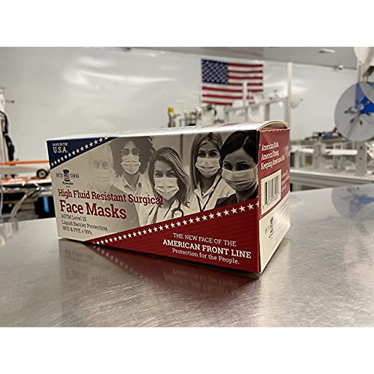 MADE IN USA -Level 3 - Disposable Face Masks - 3-ply - 50ct - Adjustable Fit White