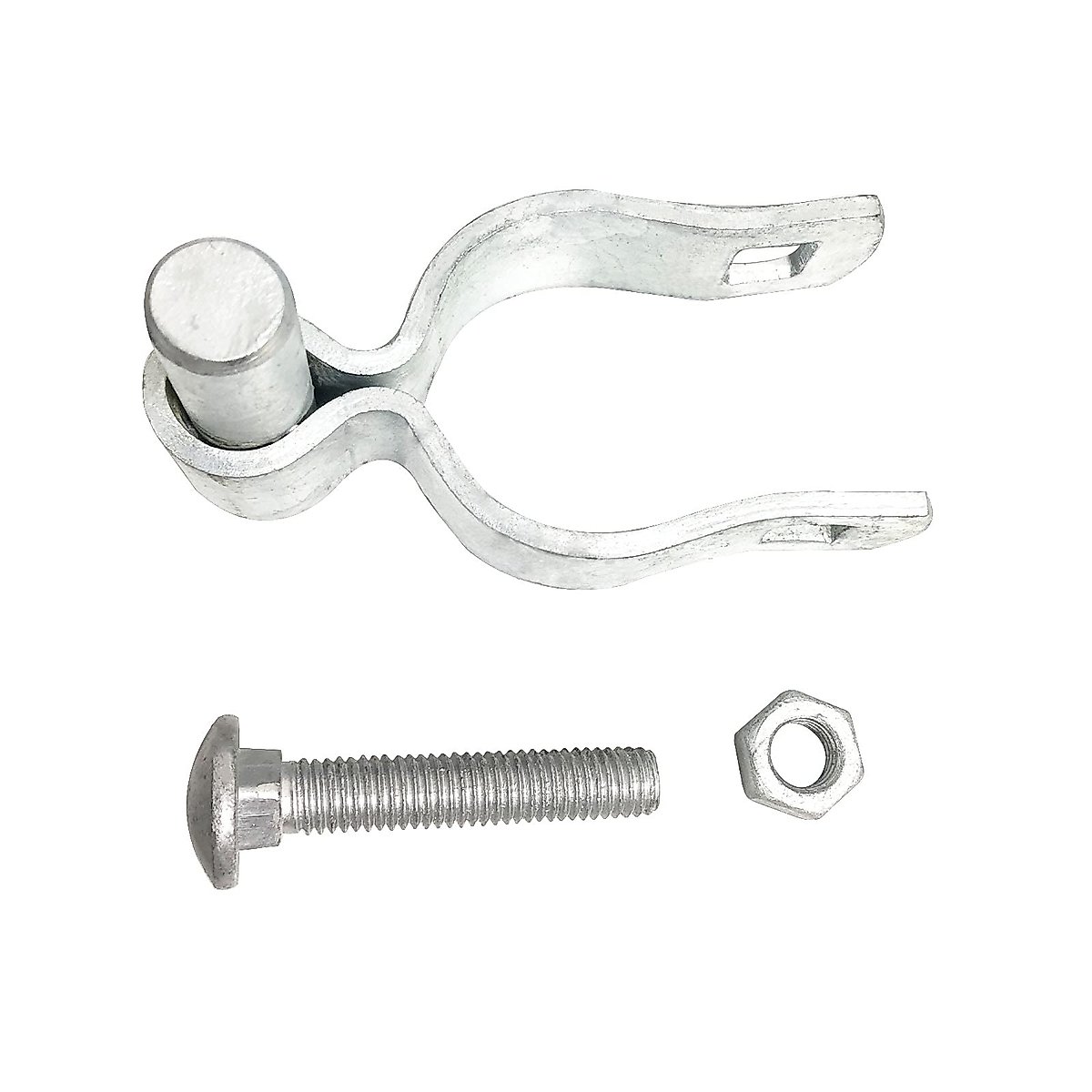 2 Pack Chain Link Fence Gate Post Hinge - Use for Outside Diameter Post/Pipe - Galvanized Chain Link Post Gate Hinge - Nut/Bolt Included (1-7/8 Inch)