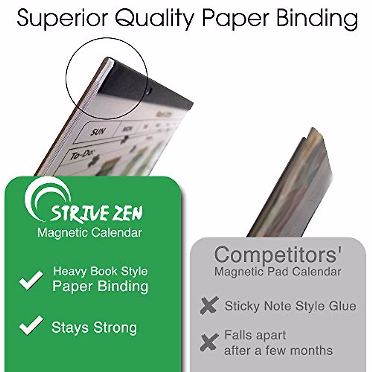 2023 2024 Refrigerator Calendar by StriveZen, Magnetic, Monthly, January 2023 -December 2024, Strong Magnets for Fridge, 10x10 Inch, Academic, Teacher Busy Mom. Home-Office, Minimalist, 24 months