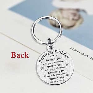 ABNTY 60th Birthday Gifts for Women Men, 60 Year Old Birthday Keychain, Born in 1964 Gifts, 1964 Birthday Decorations