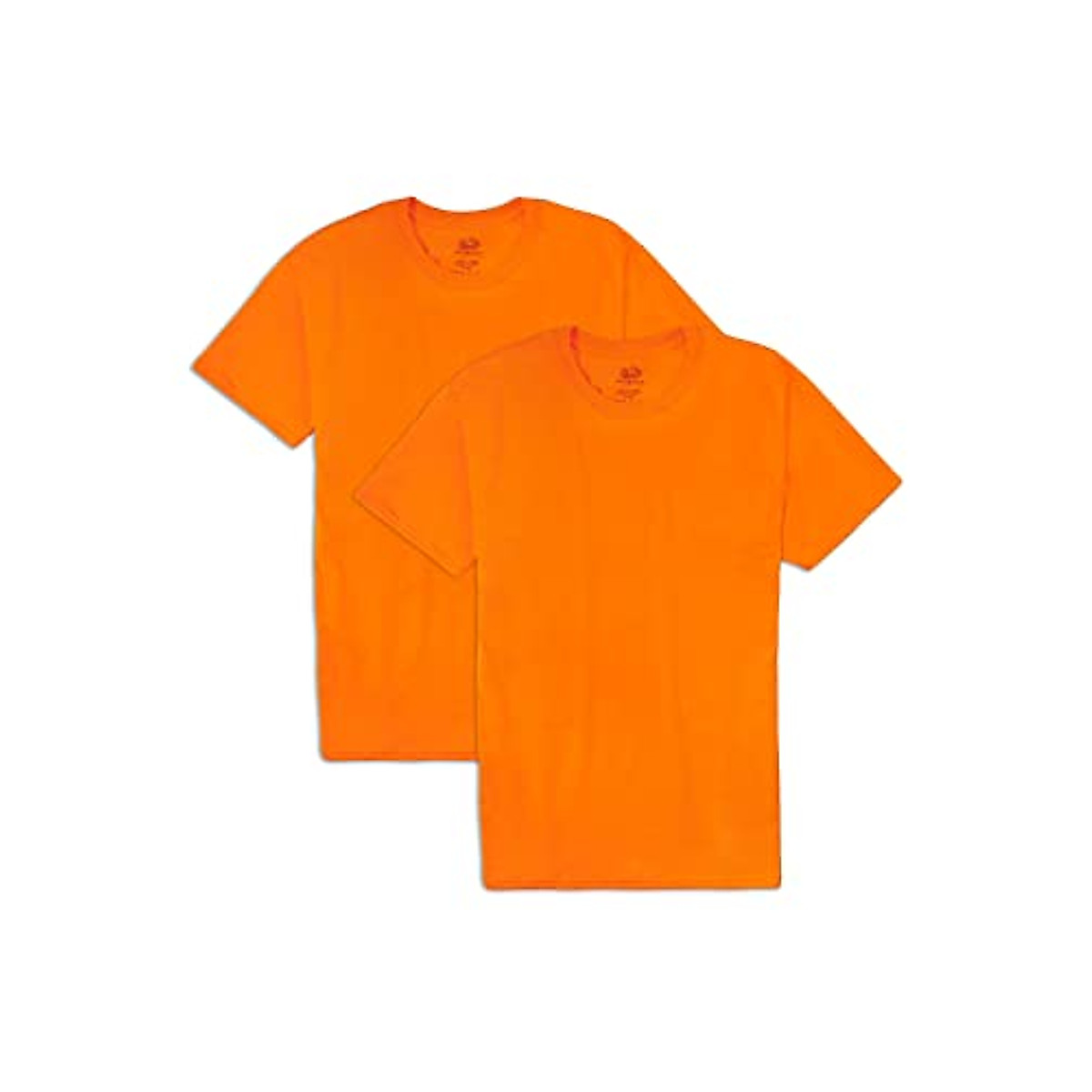 Fruit Of The Loom Mens Eversoft Cotton Shirts, Breathable & Moisture Wicking With Odor Control, Sizes S-4x, Crew - 2 Pack - Safety Orange, X-Large US