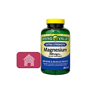 Spring Valley Magnesium 400 Mg, 250 Tablets + STS Fridge Magnet.