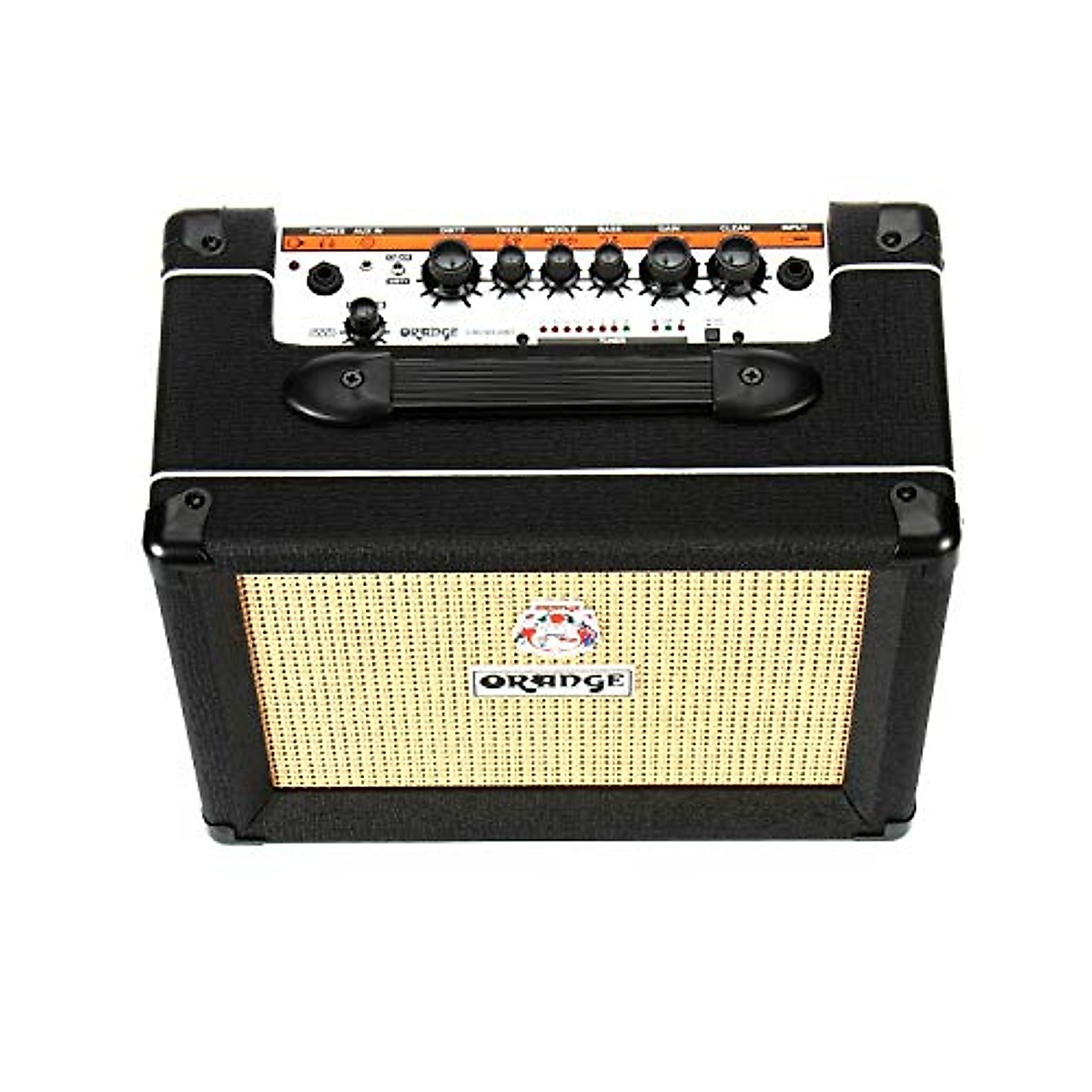 Orange Amps Crush 20RT Amplifier for Electric Guitars (Black) Bundle with Blucoil 10-FT Straight Instrument Cable (1/4in), 2-Pack of Pedal Patch Cables, and 4-Pack of Celluloid Guitar Picks