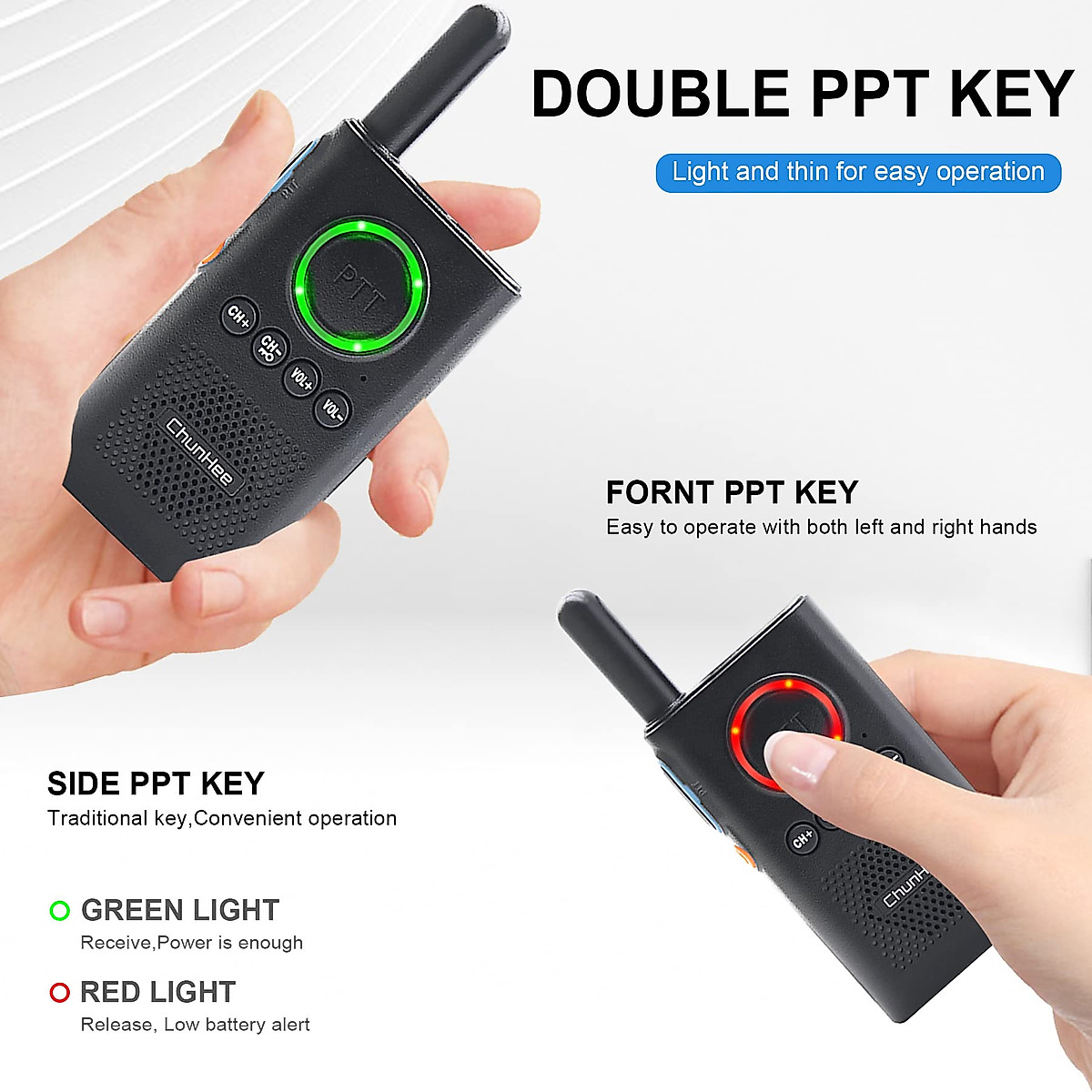 ChunHee Wireless Intercom System for Elderly/Kids, Home Intercom System Room to Room Communication, 1.5 Miles Long Range 16 Channel Intercom System for Home/Office/Camping/Hiking/Vacation