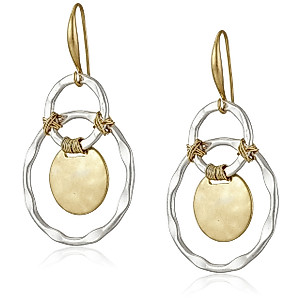 Robert Lee Morris Wire Wrapped Orbital Circle Drop Earrings