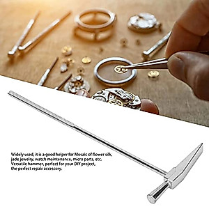 Mini Hammer, Round Head Steel Hammer Multifunctional Mini Claw Hammer Portable Jewelry Making Repair Hammer Handle Household Hammers Nail Puncher Sided Chasing Hammer for Metalwork