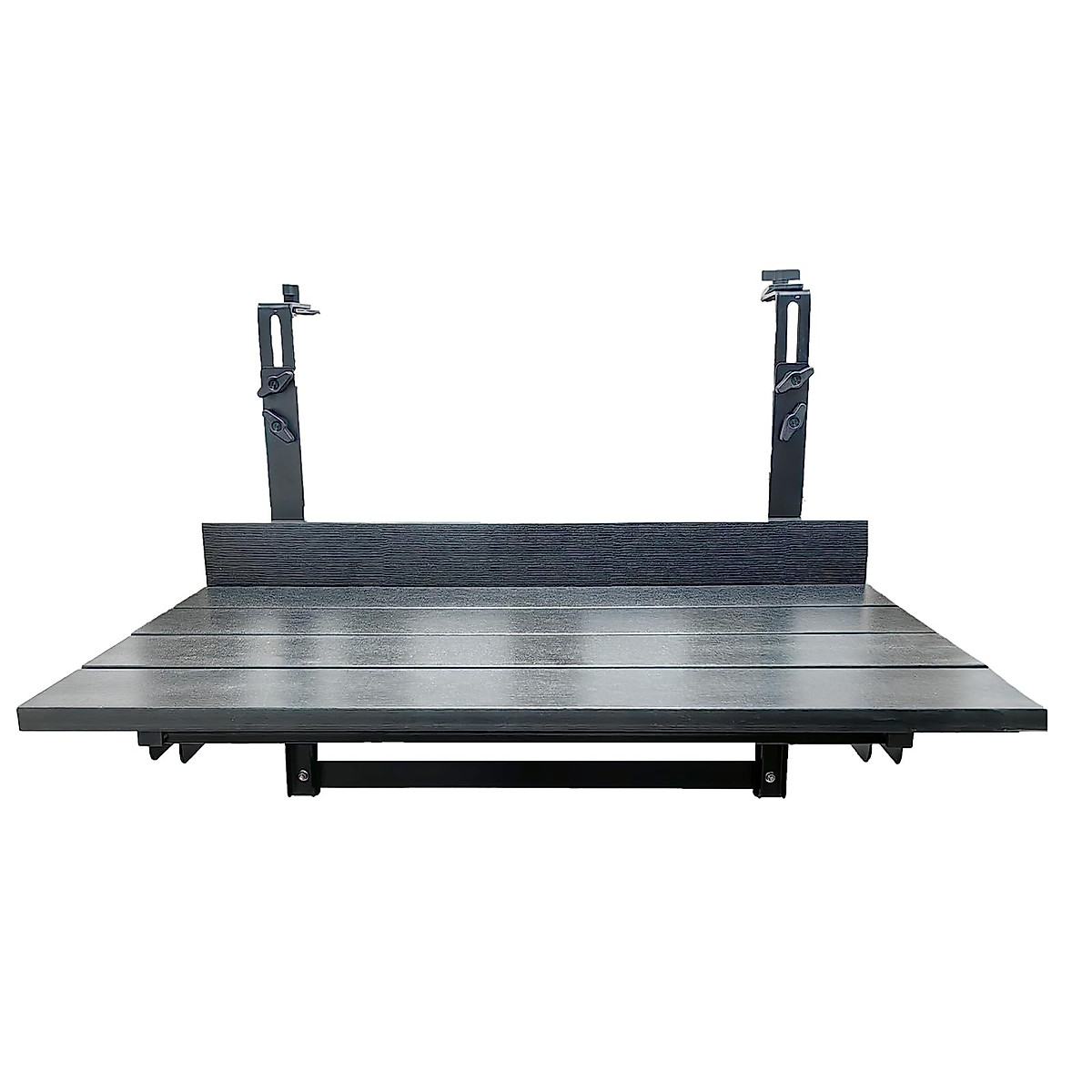 Generic Annurssy Foldable Balcony Railing Table, Rail Hanging Bar Table, Garden Baluster Patio Table(Black), Large