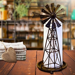 Windmill Metal Paper Towel Holder Rustic Country Farmhouse Style