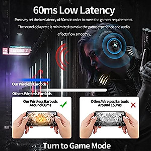 Fuhaiti Bluetooth Earbuds, Wireless Earbuds Bluetooth 5.3 Headphones with Charging Case Low Latency IPX7 Waterproof 35H Playtime Stereo Earphones in-Ear Built-in Mic Headset