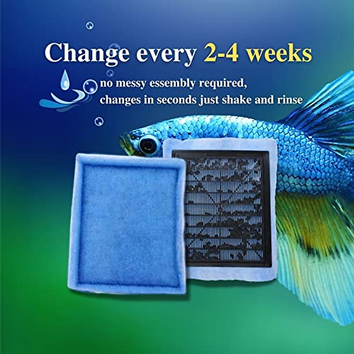 LeadCon 6 Pack Replacement Aquarium Filter Cartridge, Fit for Aqua-Tech 20-40/30-60 Gallon Power Filters, for Aqua-Tech EZ-Change #3 Fish Tank Filters