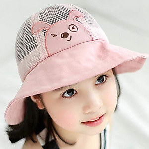 T-Models Baby Hat Compatible with Detachable Cover, Infant Protective Hats Fisherman Cap Skin-Friendly (Pink, 48yards (1-2 Years))
